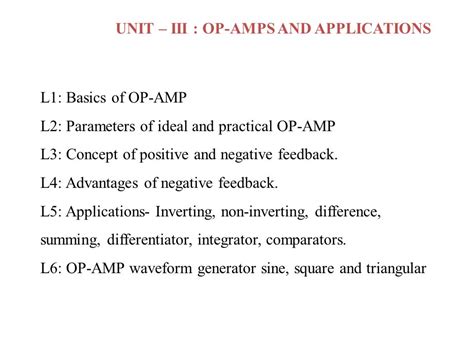Operational Amplifier Applications