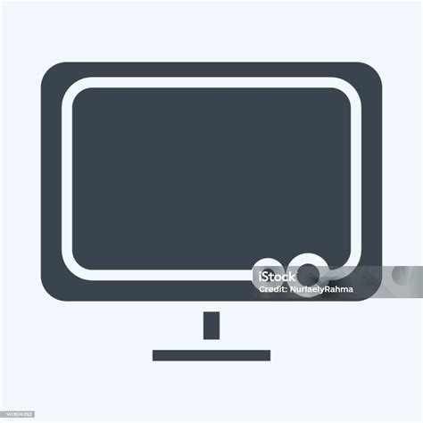 아이콘 모니터 컴퓨터 구성 요소 기호에 적합합니다 글리프 스타일 편집 가능한 간단한 디자인 디자인 템플릿 벡터 간단한 그림 0명에 대한 스톡 벡터 아트 및 기타 이미지