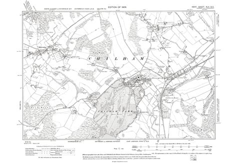 Chilham Old Wives Lees Shottenden Old Map Kent 1908 45se Old Map Downloads