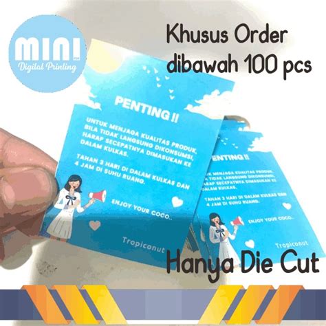 Jual Cetak Stiker Kotak Label Quantity Dibawah Pcs Makanan Sticker Kotak Kemasan Produk