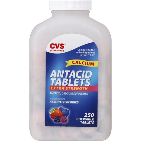Cvs Pharmacy Antacid Tablets Extra Strength Chewable Tablets 250