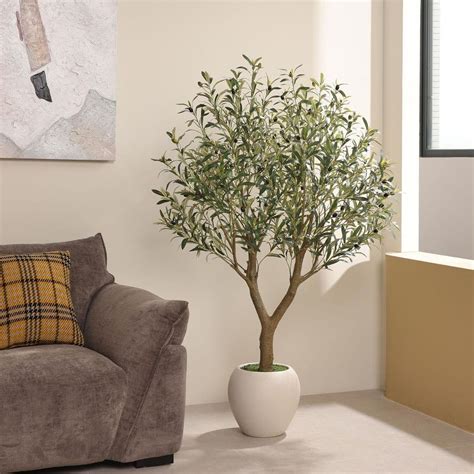 Ean 6978547030603 5 Ft Artificial Olive Tree With White Planter