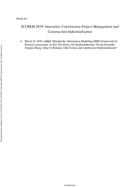 Building Information Modelling Bim Framework For Practical Assessment Pdf Building