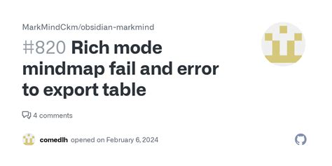 Rich Mode Mindmap Fail And Error To Export Table · Issue 820 · Markmindckmobsidian Markmind
