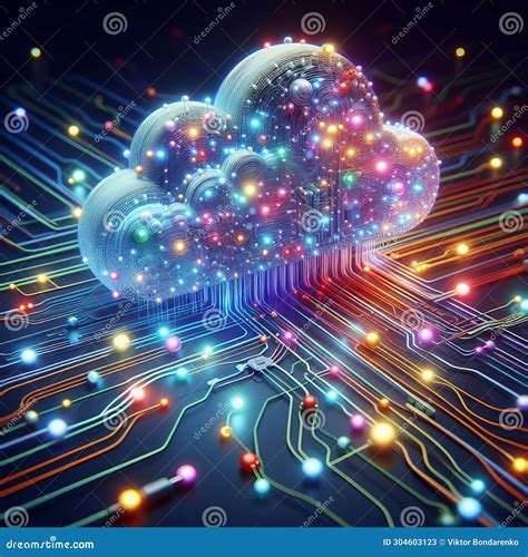Data Transfer Cloud Computing Technology Concept Stock Illustration