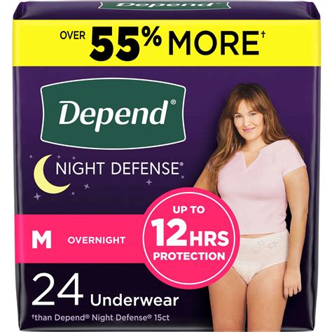 Depend Night Defense Medium Incontinence Underwear For Women