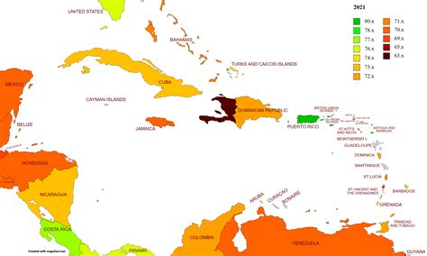 Carte Du Monde Mer Des Caraïbes