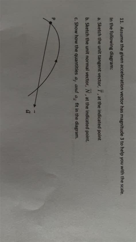 solved 11 assume the given acceleration vector has