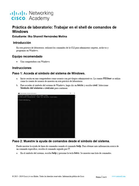 11415 Lab Work In The Windows Command Shell 124 Pdf Archivo De Computadora Interfaz