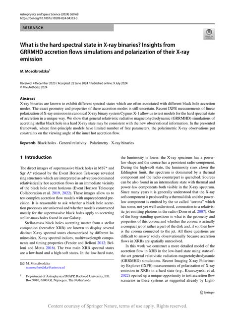 Pdf What Is The Hard Spectral State In X Ray Binaries Insights From Grrmhd Accretion Flows