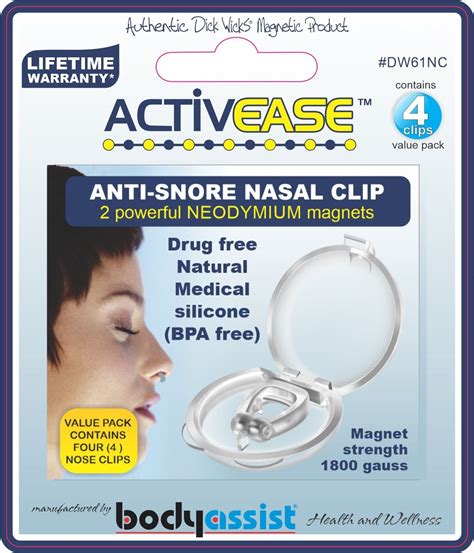 Anti Snore Nasal Clip Magnetised Contains 4 Nose Clips Allcare