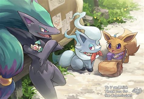 Eevee Zorua And Zoroark Pokemon And 1 More Drawn By Yamaori