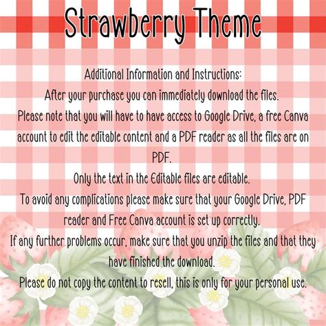 Strawberry Classroom Theme Bundle Etsy