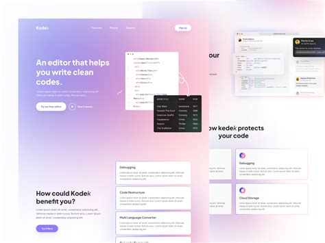 Kodek A Sass Landing Page Design On Behance