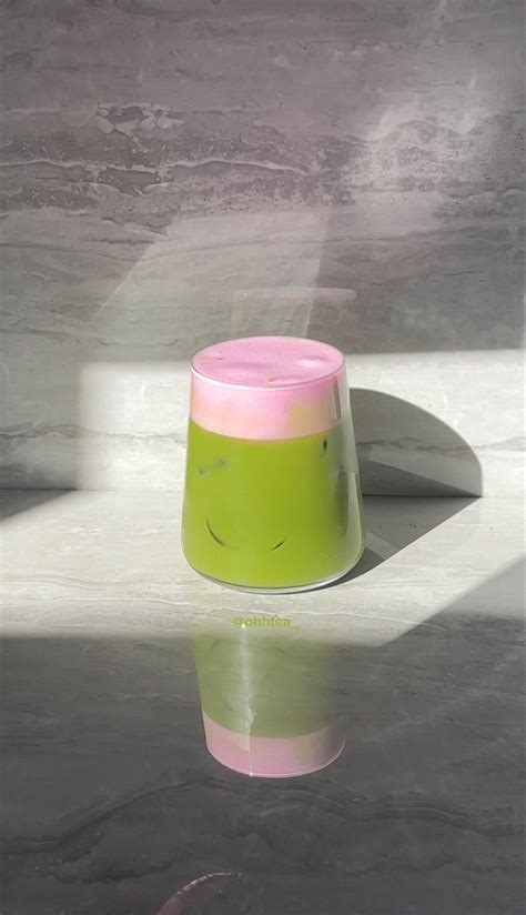Pink Foam Matcha Latte