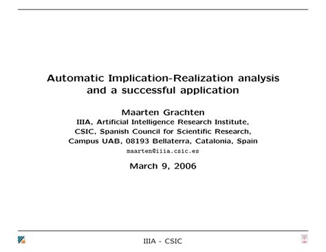 pdf automatic implication realization analysis and a successful