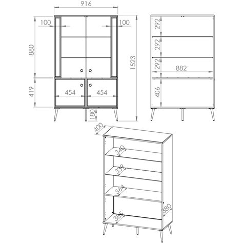 Office Display Cabinet Golden Gl03 White Gloss