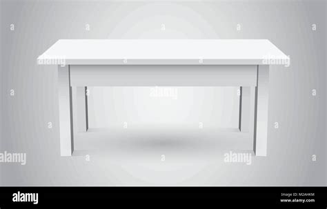 Vector 3d table for object presentation. Empty white top table isolated on gray background Stock ...