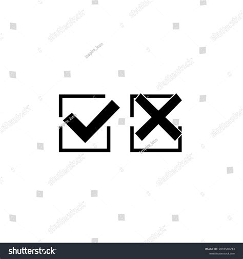 Check Mark Cross Icon Vector Illustration Stock Vector Royalty Free
