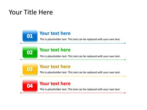 PowerPoint Slide Diagram List Multicolor List TG CrystalGraphics