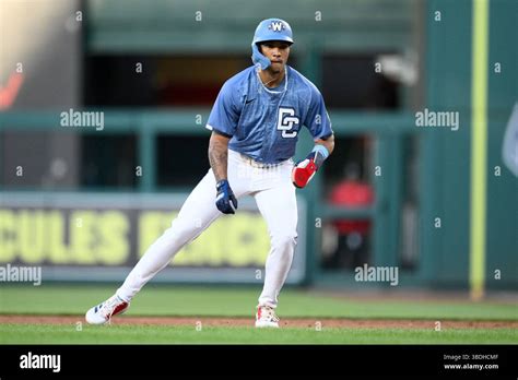 Washington Nationals Daylen Lile In Action During A Baseball Game Against The San Francisco