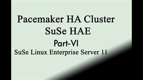 Suse Linux Ha Pacemaker Cluster Part6 Dlmclmd Configuration Youtube