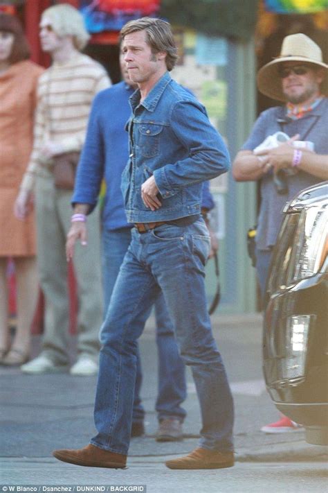 Brad Pitt And Leonardo Dicaprio Film Quentin Tarantinos New Movie Brad Pitt Denim Jacket