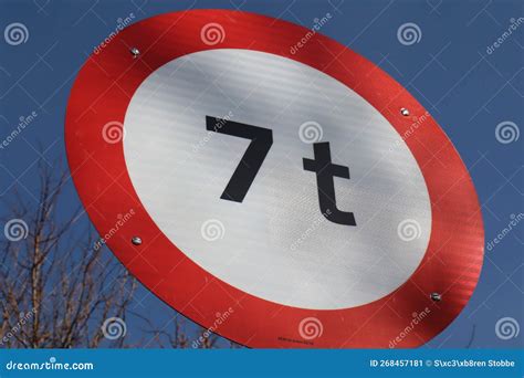 Round Sign With Red Edge And Black Text Stock Image Image Of Sign