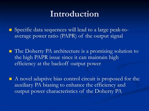 Ppt A High Efficient Cmos Rf Power Amplifier With Automatic Adaptive Bias Control Powerpoint