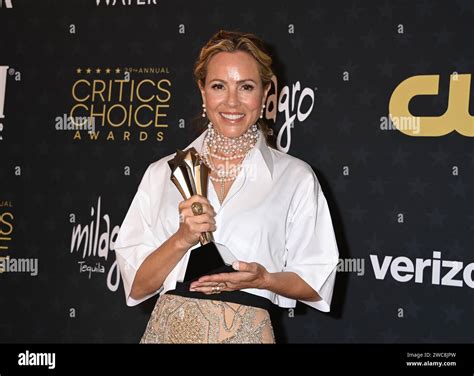 Santa Monica Usa 14th Jan 2024 Maria Bello In The Pressroom At The