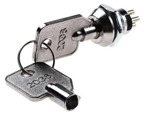 Ls121 Lorlin Lorlin Key Switch Dpst 4 A 125 V Ac 2 Way Tubular Key 182 556 Rs