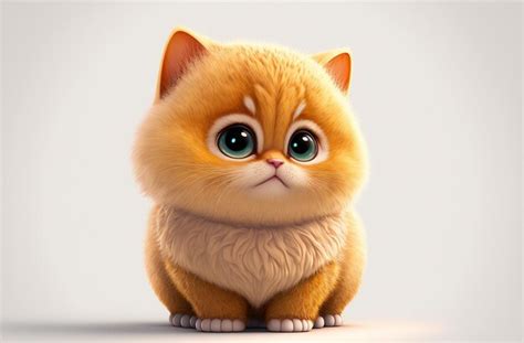 Premium Ai Image Small Chibi Style Cat Hyperrealistic Cartoon Style