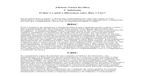 Download Pdf O Que é E Qual A Diferenças Entre Risc E Cisc