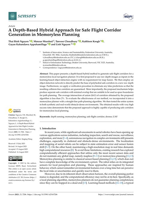 pdf a depth based hybrid approach for safe flight corridor generation in memoryless planning