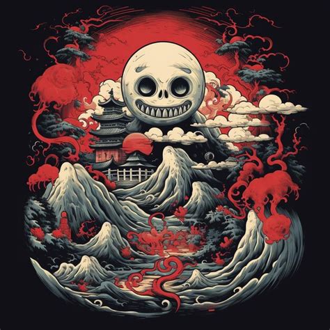 Premium Ai Image Yokai Tshirt Design