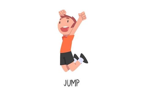 Jump Word The Verb Expressing The School Illustration Cartoon
