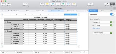 How To Work With Basic Categories In Numbers On Mac