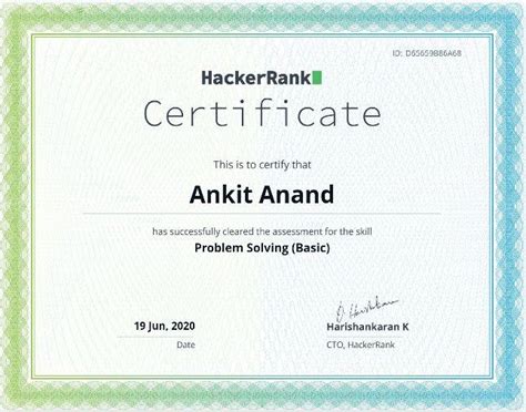 Ankit Anand On Linkedin Got The Certification Of Problem Solving Basic On Hackerrank🤘🤘