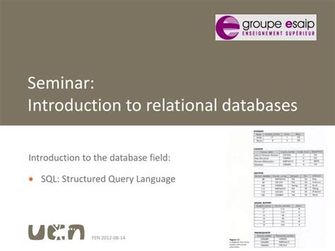 Ppt Seminar Introduction To Relational Databases Powerpoint