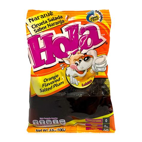 Hola Saladitos Naranja 12ct Mexican Salted Plum Candy Dulceria Mexicana El Toto