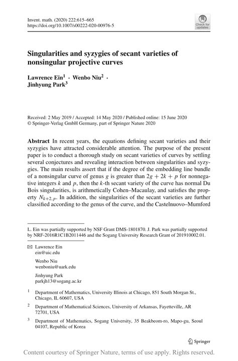 Singularities And Syzygies Of Secant Varieties Of Nonsingular