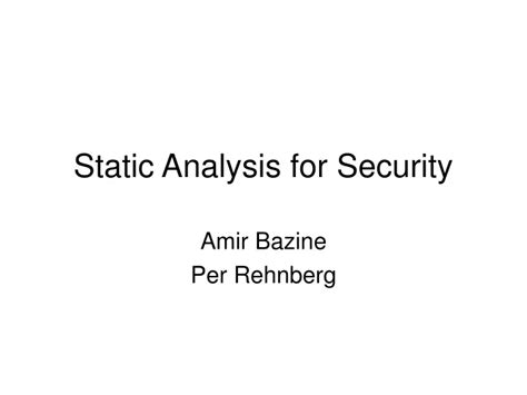 ppt static analysis for security powerpoint presentation free
