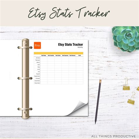 Etsy Stats Tracker Etsy Template Printable Planner Etsy Shop Planner Printable Worksheets