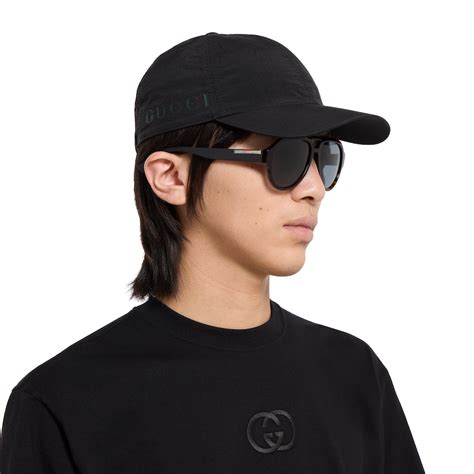 Cappellino Da Baseball In Cotone Con Stampa In Nero Gucci® It