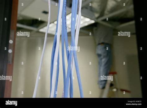 Ethernet Cable Installed In Server Room Stock Photo Alamy