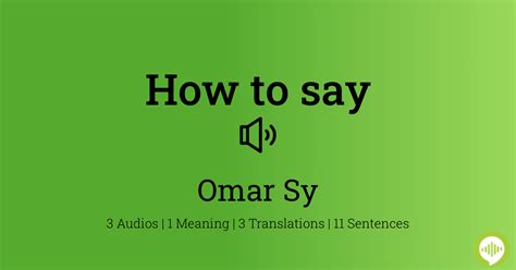 How To Pronounce Omar Sy HowToPronounce Com