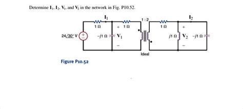 solved determine i1 i2 v1 and v2 in the network in fig