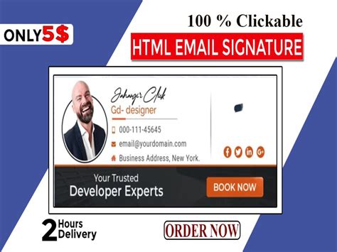 clickable html email signature upwork