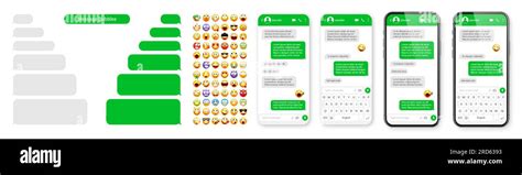 smartphone messaging app user interface design with emoji sms text