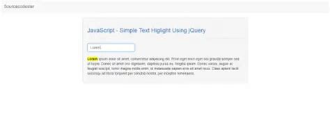 Javascript Simple Text Highlight Using Jquery Free Source Code